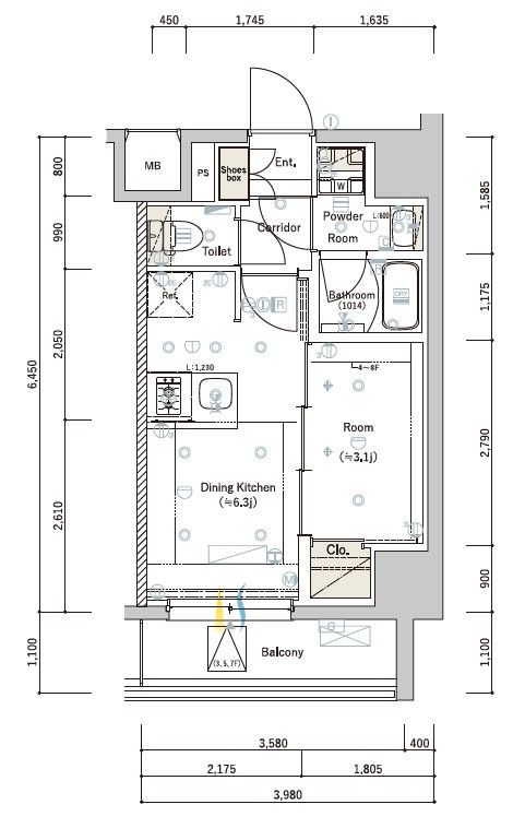 SYFORME SUMIYOSHI Ⅲ 賃貸マンション 7階 703号室 1DKの物件詳細 | いい部屋ネットの大東建託パートナーズ