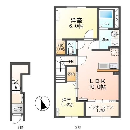 （仮）東牛谷新築アパートⅡ 賃貸アパート 2階 206号室 2LDKの物件詳細 | いい部屋ネットの大東建託パートナーズ