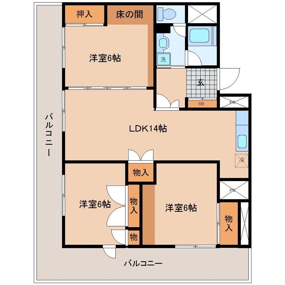 ファーストハイツ新田 賃貸マンション 6階 602号室 3LDKの物件詳細 | いい部屋ネットの大東建託パートナーズ
