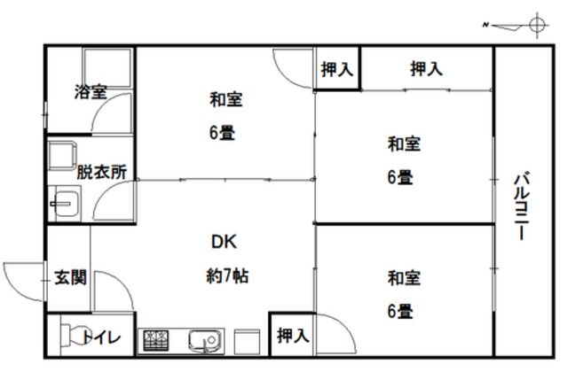 田北ビル 賃貸マンション 3階 302号室 3LDKの物件詳細 | いい部屋ネットの大東建託パートナーズ