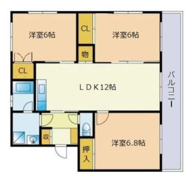 スクエアイン90’ 賃貸マンション 4階 401号室 3LDKの物件詳細 | いい部屋ネットの大東建託パートナーズ